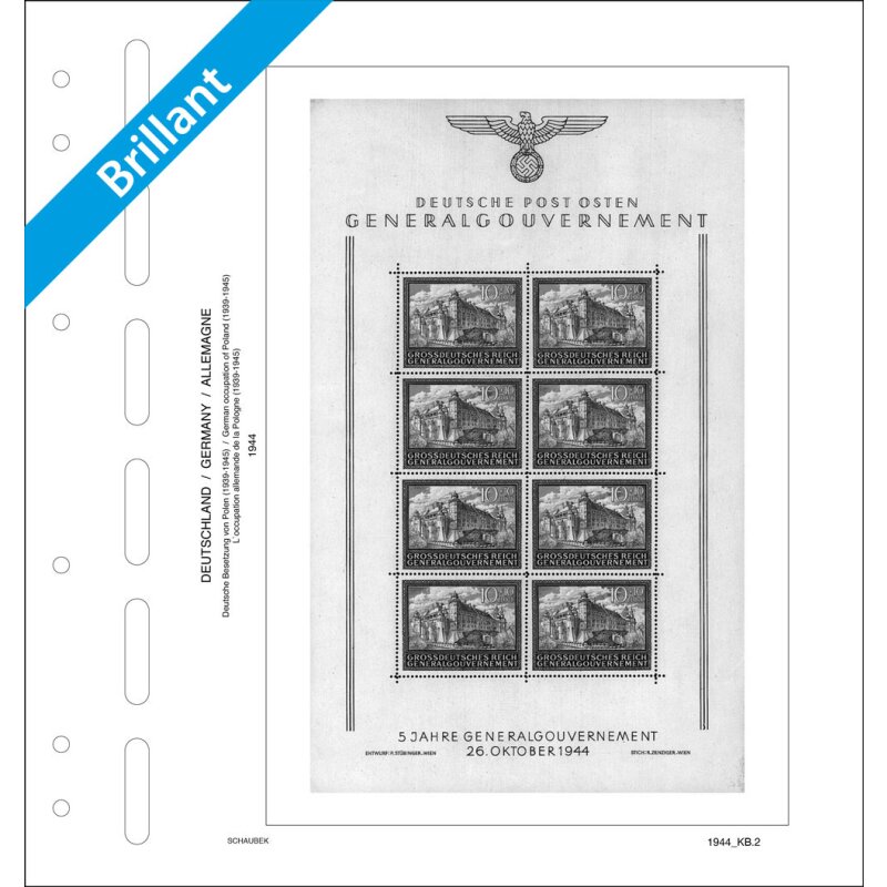 Generalgouvernement 1939-1944 - Sonderblätter - Brillant-Ausführung,